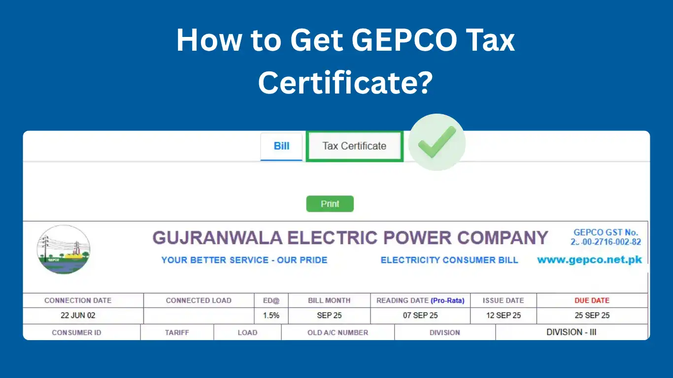 How to Get GEPCO Tax Certificate? - GEPCO Bill